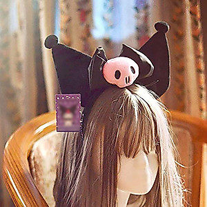 POYIPI Cute Hairpin Headband Plush Ears Headband Kawaii Headwear for Halloween Anime Costume Cosplay Accessories Lovely Jk Decorations for Women Girls