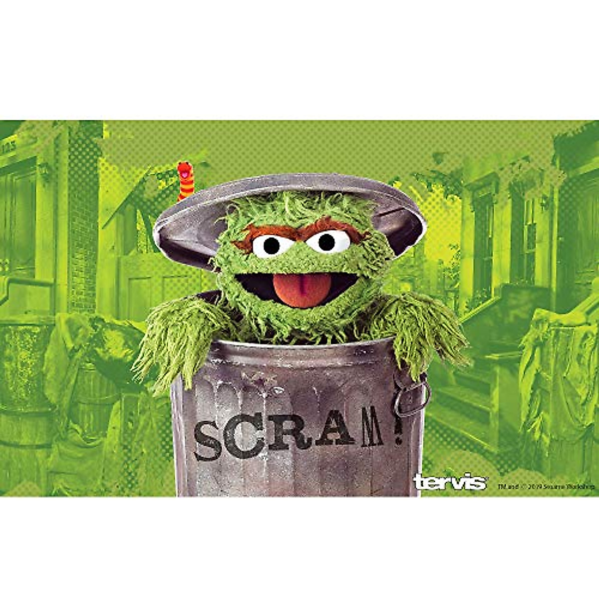 Tervis Sesame Street Triple Walled Insulated Tumbler Travel Cup Keeps Drinks Cold & Hot, 20oz - Legacy - Stainless Steel, Oscar Scram