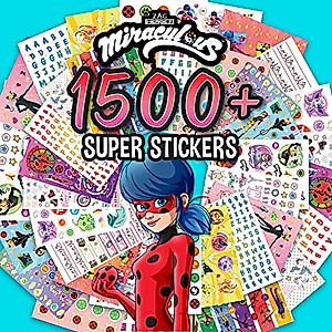 Zagtoon Miraculous Ladybug 1500+ Stickers, Ultimate Heroez Stickers, Ladybug, Cat Noir, Rena Rouge, Carapace, Vesperia, Bunnyx, Tikki, Plagg, Cute Gifts for Girls Kids Teens Adults