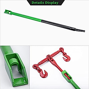 Iweshal Winch Bar, 2 Pack Combination Winch Bars with Square Head for Flatbed Trailer Winches and Trucks, Painted Combination Carbon-Steel Construction and No-Slip Handle Winch Bar (Black & Green)