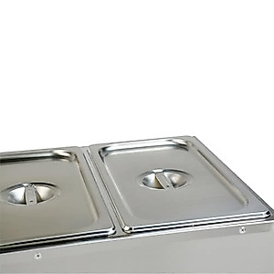 TsoLay Electric Commercial Food Warmer, Large Capacity 3 Pan Stainless Steel 1500W Electric Countertop Steam Table with Automatic Temperature Control, Faucet Design for Catering and Restaurants