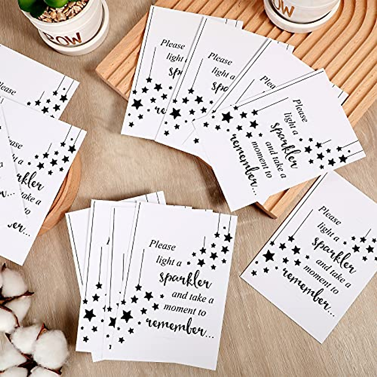 50 Pieces Life Memorial Cards Memory Cards Celebration Memorial Funeral Cards Double-Sided Decoration Card for Birthday, Anniversary, Funeral, Celebration of Life, 5.7 x 3.9 Inch, Cards Only (White)