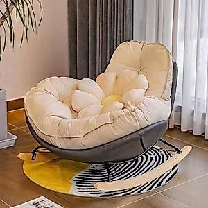 HARELA Outdoor Patio Rocking Chair, Padded Cushion Rocker Recliner Chair, Patio Rocker Recliner Chair for Balcony Front Porch Garden Living Room, Modern Lounge Chair (Color : Gray)