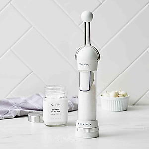 Sur La Table Spice XL Ratchet Mill Grinder with 5 Adjustable Coarse settings, 3/4 cup Capacity, White