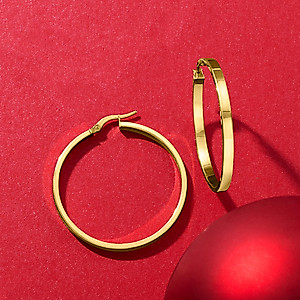 Ross-Simons Italian 14kt Yellow Gold Squared-Edge Hoop Earrings