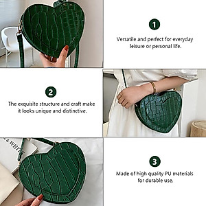 BESTOYARD Women Crossbody Bag PU Vintage Crocodile Skin Heart Shape Shoulder Bag Crossbody Summer Bag for Girls Student
