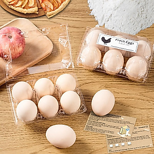 baflovga Egg Cartons Cheap Bulk 100 Pack, Eggs 6 Count, Plastic Egg Cartons Reusable with Egg Handling Instructions and Stickers, Half Dozen Eggs for Family, Chicken Farm, Market Display, 2x3Grids