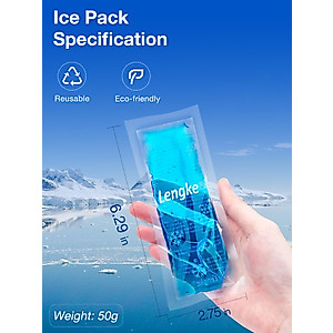Leng Ke Ice Pack for Insulin Cooler Travel Case TSA Approved - Gel Ice Pack for Travel Medicine Organizer, Small Ice Packs for Diabetic Travel Case and Refrigerated Medicine Travel Case (4 Pack)