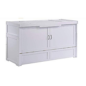 Fully Assembled Night and Day Cube Cabinet Murphy Chest Bed (Queen, White)