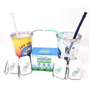 American made 4 Pack Silicone Straws (white)