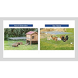 TRIXIE Enclosed Outdoor Run- 55 cu. ft., Galvanized Metal Cage, Portable Pen for Rabbit, Small Animal