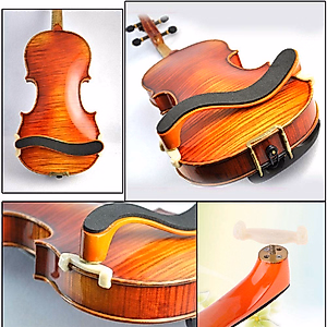 AMZZ Adjustable Solidwood Violin Shoulder Rest with Collapsible for 3/4 4/4 Violin Fiddle and 12" 13" Viola (3/4 or 4/4 Violin Shoulder Rest)