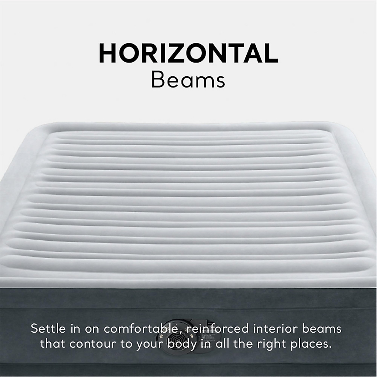 Intex 67767ED Dura-Beam Deluxe Comfort-Plush Mid-Rise Air Mattress: Fiber-Tech – Full Size – Built-in Electric Pump – 13in Bed Height – 600lb Weight Capacity