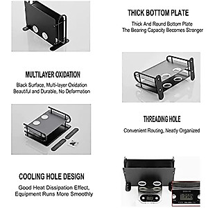 Haofy Wall Mount DVD Shelf, Double Layer Floating Wall Shelf TV Box Shelf Wall Mounted Router DVD Cable Box Shelf for Wall Decoration