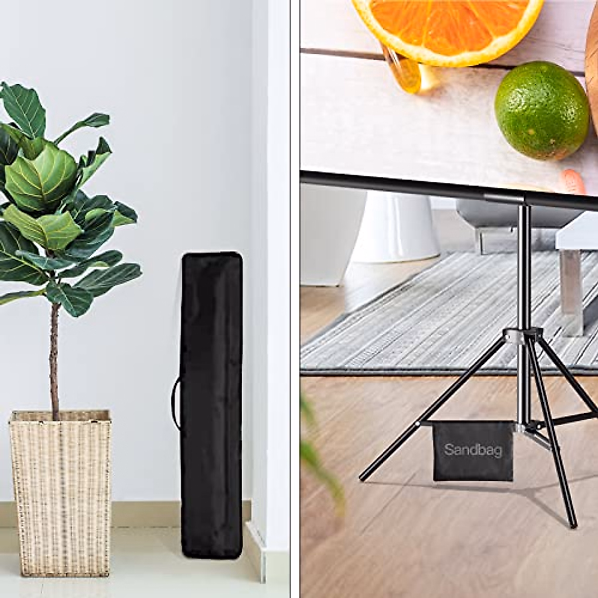 Projection Screen with Stand 120 Inch Portable Projection Screen 16:9 4K HD Rear Projection Movie Screen with Carrying Case for Indoor Outdoor Home Theater Backyard Cinema Travel (120 inch)