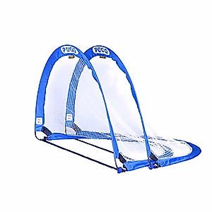 PUGG 4 Foot Pop Up Soccer Goal - Portable Training Futsal Football Net - The Original Pickup Game Goal (Two Goals & Bag)