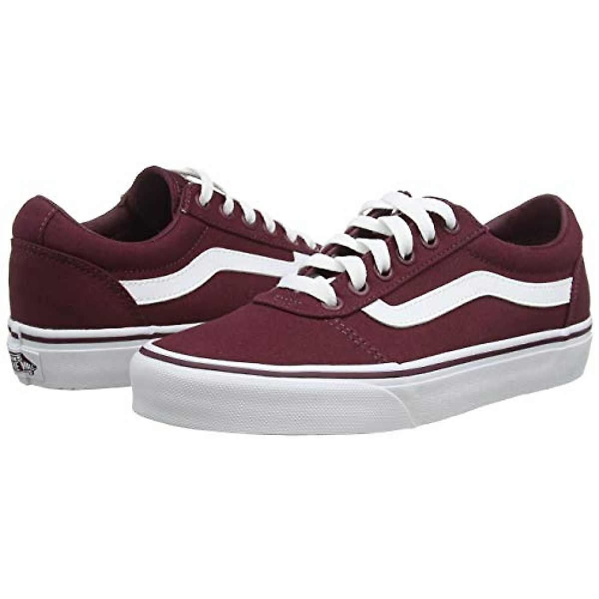 Vans Women's Ward Sneaker, Red ((Canvas) Burgundy Olq), 8.5