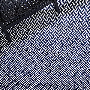 SAFAVIEH Boston Collection 2'6" x 4' Navy BOS680D Handmade Flatweave Cotton Accent Rug