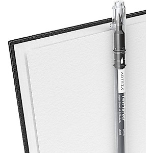 Arteza Sketch Book, 9x12-inch, 2-Pack, Black Drawing Pads, 200 Sheets Total, 68 lb 100 GSM, Hardcover Sketchbook, Spiral-Bound, Use with Pencils, Charcoal, Pens, Crayons & Other Dry Media