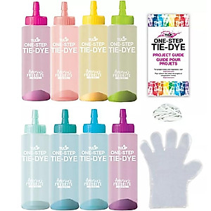 Tulip 37pc One-Step Tie-Dye Kit Vibrant, Ash,Fuchsia,Lime,Teal,Turquoise,Violet,Yellow