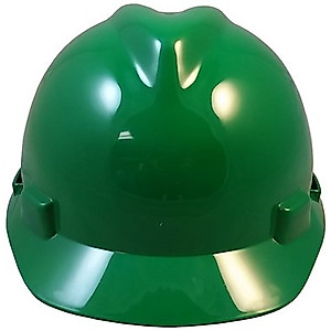 MSA V Cap Style Hard Hats with Lightweight Staz-On Suspension with Tote Bag - Green