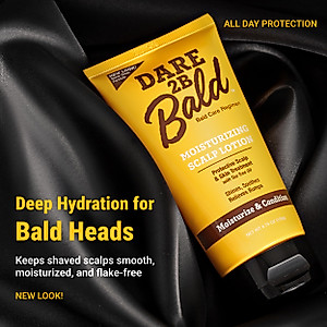 Dare 2B Bald Moisturizing Scalp Lotion | Bald Head Care Regime | Condition, Protect, and Treat the Scalp Against Flaking | Bald Head Moisturizer for Men- 4.75 OZ