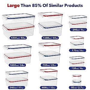 AdanZst 40-Piece Reusable Food Storage Containers with Lids Airtight, 100% Leakproof Plastic Meal Prep Storage Food Grade Kitchen Organizer, Stackable Freezer Containers, Microwave & Dishwasher Safe