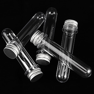 MANCHAP 80 PCS 40ml Clear Test Tubes with Caps, 140 x 25mm Plastic Storage Tubes for Gumball, Plants, Spices, Candy, Scientific Experiments