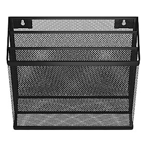 1InTheOffice 3 Tiers File Folder Organizer, Desk Sorter, Black Mesh Organizer