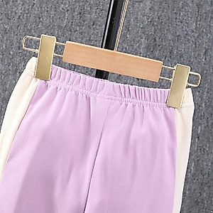 Yartina Kids Girls Boys 2 Piece Outfits Athletic Tracksuit Toddler Long Sleeve Hoodie Jacket and Sweatpants Set Purple 7-8 Years