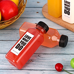 Wjzhfwzt 10oz Empty Juice Bottles with Caps, Pack of 24 Reusable PET Plastic Clear Water Bottle Recyclable Drink Bulk Containers with Leak-Proof Lids for Juice Water Milk and Beverages