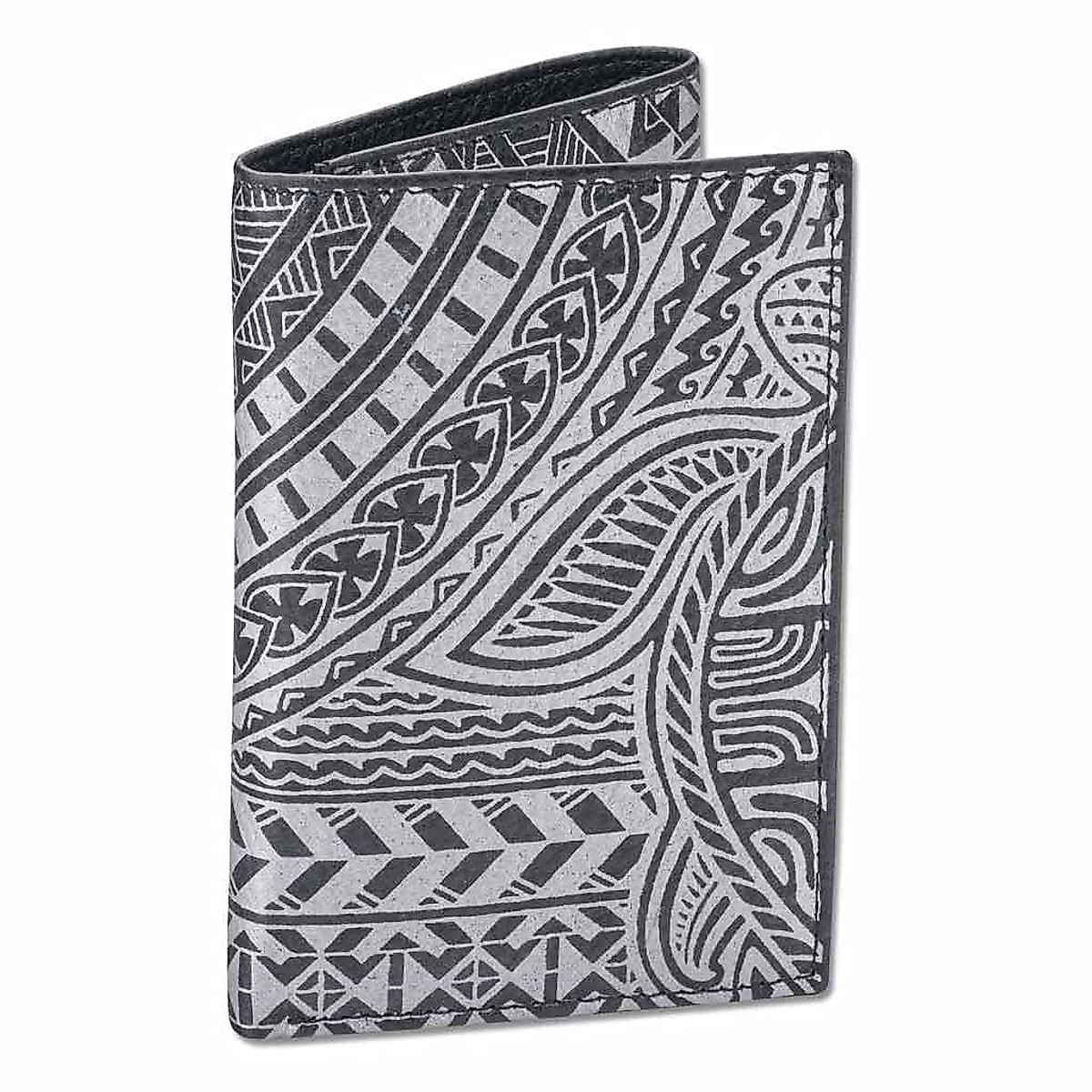 Hawaiian Turtle Tattoo Trifold Wallet, Genuine Leather, "Ohana" Tattoo art by Samson Harp (Black) from NAKOA