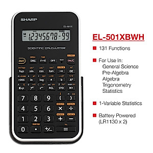 Sharp EL501XBWH EL-501XBWH Scientific Calculator 10-Digit LCD