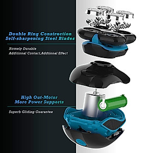 Men's Bald Head/Skull & Face Shaver Mini Trimmer Cordless Clipper Kit Fast Charging Palm Beard Rotary Barber Shaver Waterproof Rechargeable Multifunction PhylnLis 8608