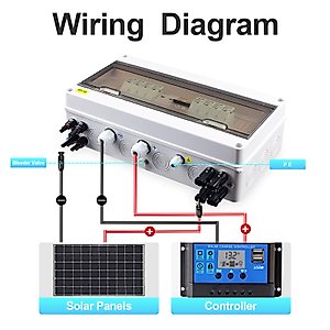 OELFFOW DC1000V 32A PV Combiner Box with 15A Rated Current Fuse, 63A Circuit Breaker, 20kA Surge Protective Device for Solar Panel System, IP65 Waterproof 4 String Grey Junction Box 4 in 1 Out