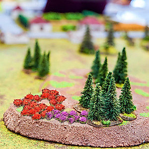 112 Pieces Bushy Tufts White Yellow Red Purple Flower Cluster Grass Tufts Kit Resin Wasteland Tuft Terrain Model Kit Static Scenery Model for Landscape Artificial Grass Modeling (Classic Style)