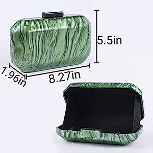 wydzrt Women's handbag Marble acrylic purse elegant evening clutch handbag crossbody bag (green)