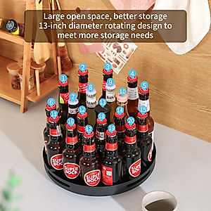 FORSPACELESS Iron Lazy Susan Organizer Turntable 13-Inch, Pantry Lazy Susan for Cabinet,Spice Rack for Kitchen,Black…