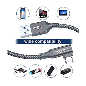 AkoaDa 20 FT Link Cable for 0culus Quest 2, Link Cable for Quest 2,Pico 4 and PC,Steam VR, Long USB 3.0 to USB C Cable, Virtual Reality Gaming Accessories for 0culus Quest