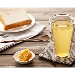 Handmade Wooden Long Handle Coffee Spoon Stirrer with Khaki Cable Tie, Retro Honey Jar Spoons Teaspoon Tea Stirring Spoon (2 Pack)