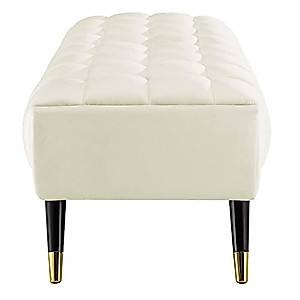 Modway EEI-4241 Adept 60" Performance Velvet Bench in Ivory, 60 Inches