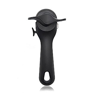 Can Opener - Safe Cut Stainless Steel Can Opener with Ring Pull, Perfect Can Operner For Home Chefs and Restauraunts, 8 x 2.5 x 2.75 inches, Black