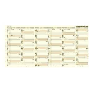 Filofax Calendar Diary Refill, A5 Size, Vertical Year Planner, Cotton Cream Paper, English, 2024 (C68508-24)