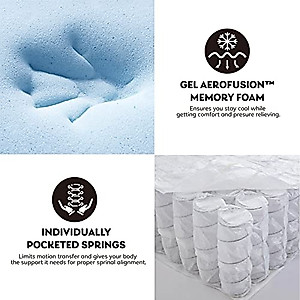 UMATRU 10 Inch Cooling Gel Infused Memory Foam Mattress, Individual Pocket Spring Mattress with CertiPUR-US Certified for Cool Sleep & Pressure Relief, Bed in a Box (Queen (U.S. Standard))