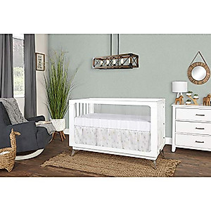 Evolur Acrylic Millennium 4 in 1 Convertible Crib Toddler Rail I Easily Coverts to Toddler Bed & I Acrylic Slats, 702AC-W