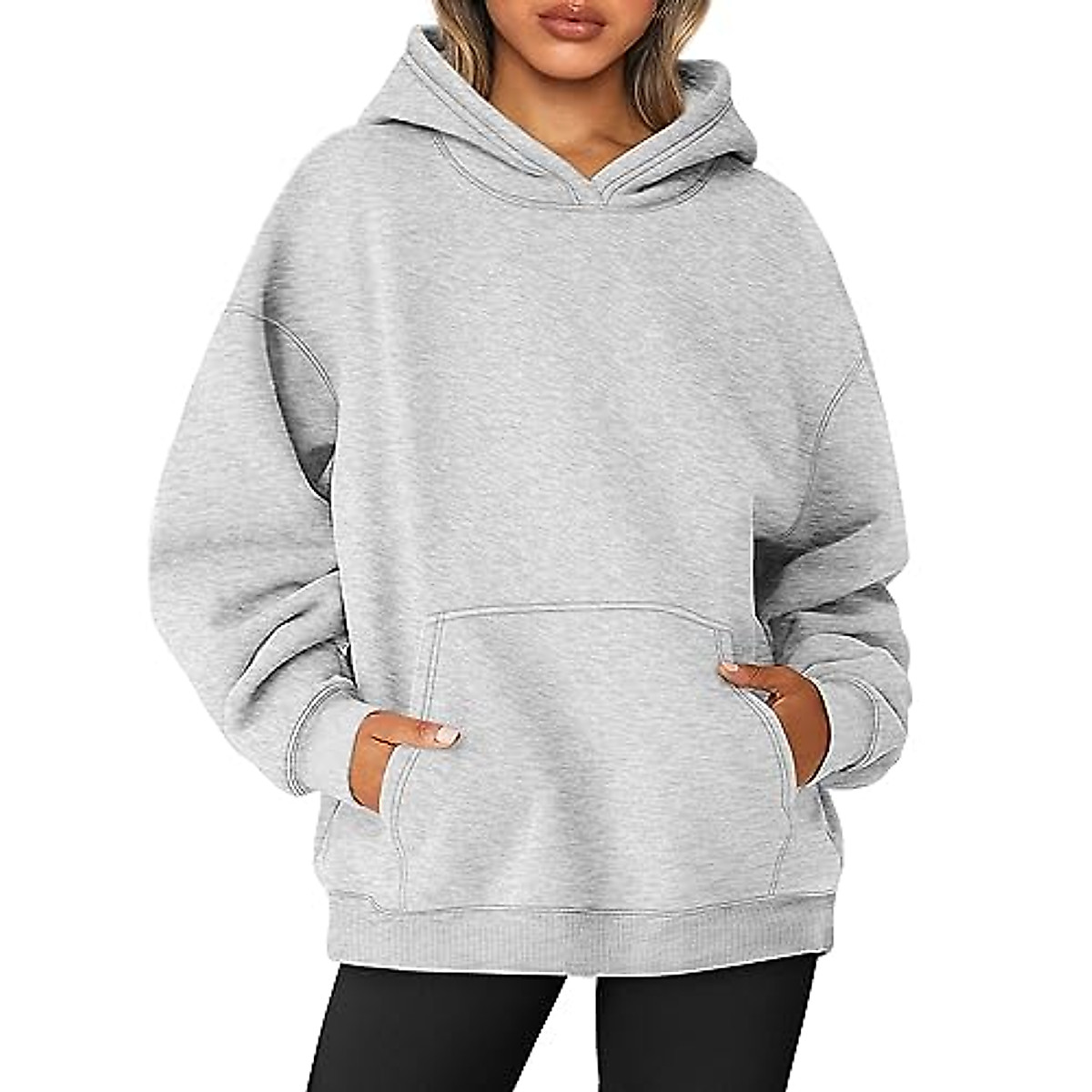 AUTOMET Oversized Hoodies for Women Cute Sweatshirts Fleece Long Sleeve Sweaters Loose Casual Pullover Fall Outfits Y2k Clothes with Pockets 2023 Grey
