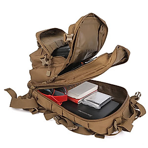 XWLSPORT Small Military Tactical Backpack 30L Assault Backpack Tactical Bag Coyote
