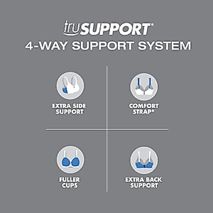 PLAYTEX Womens 18 Hour Side & Back Smoothing Wireless Bra, Cool Comfort Wire-free Single Or 2-pack Bras, Nude, 38DDD US