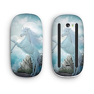 Design Skinz Majestic White Stallion Unicorn Vinyl Decal Compatible with The Apple Magic Mouse 2 (Wireless, Rechargable) with Multi-Touch Surface