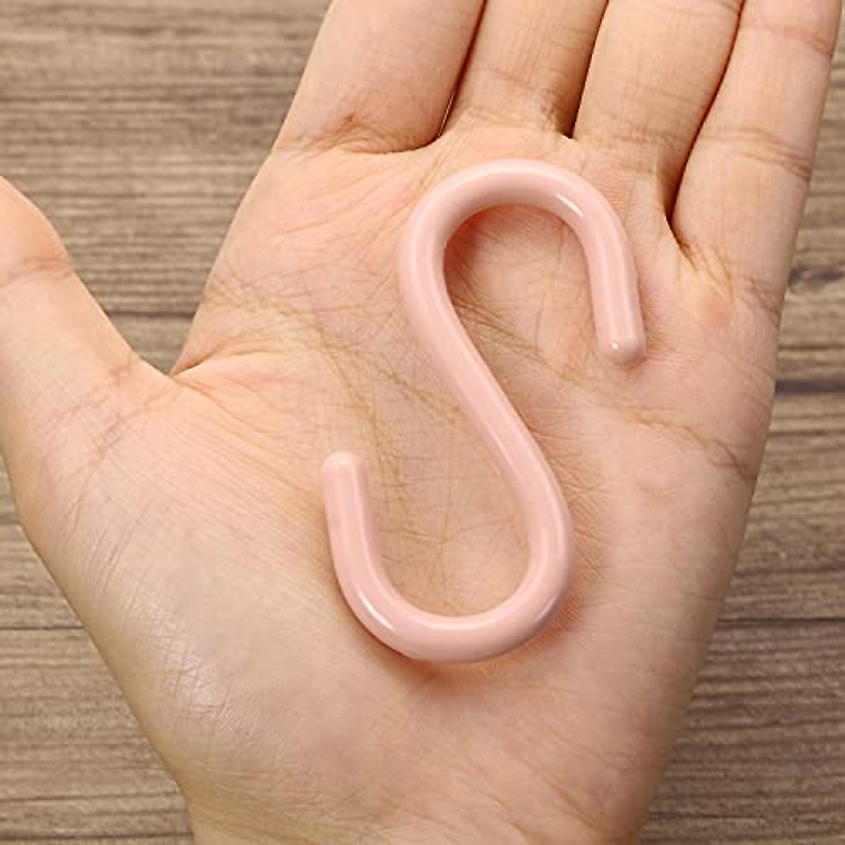 Mini Skater 2.5" Small Plastic S Shaped Hooks, Multifunctional Portable S Shape Hanging Hooks for Hanging Plants, Kitchen, Bathroom Hook Clothes S-Hooks(10Pcs) (Pink)